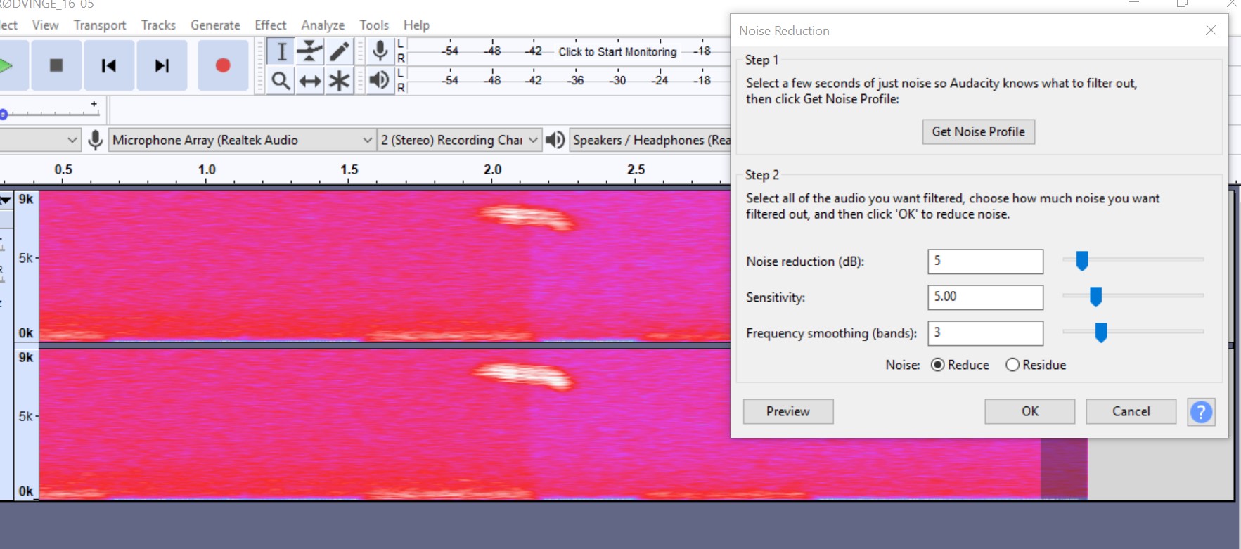 AUDACITY . A QUICK GUIDE to filters and editing 32-Bit float files. – Fuglesang i Nord